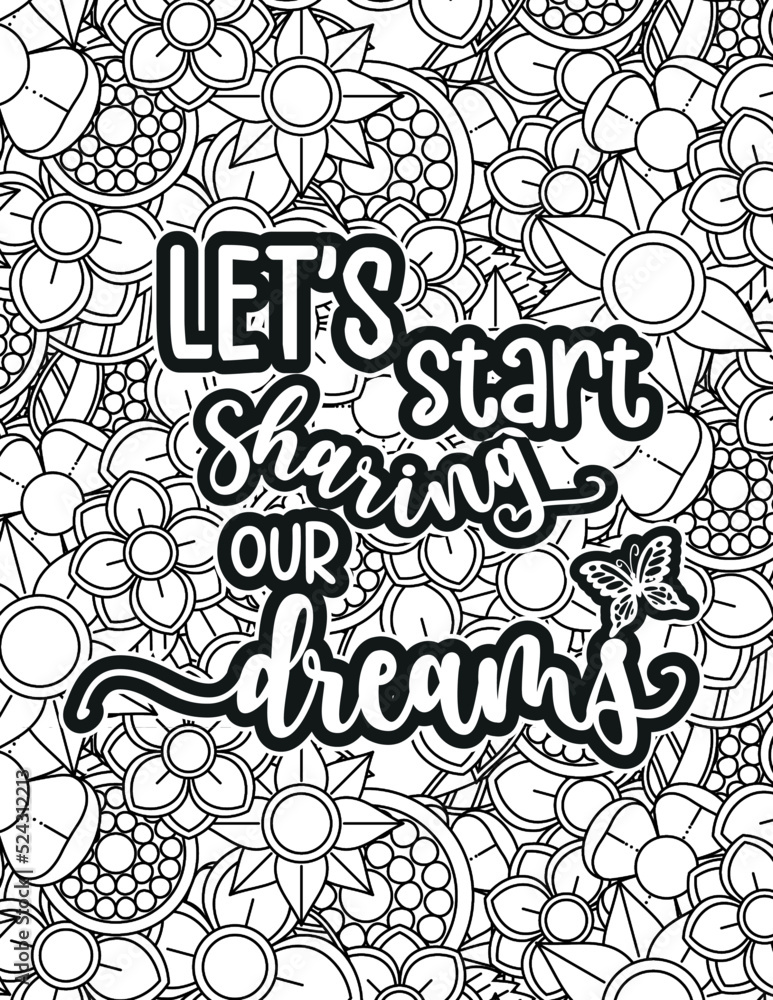 Love quote. Motivational quote. Coloring page design. inspirational ...
