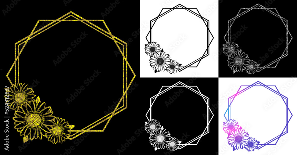 Floral Frame Vector Design, Flower Frame Design Stock Vector | Adobe Stock