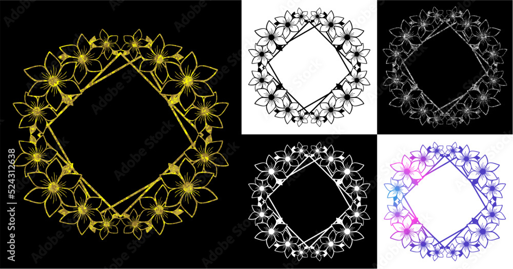 Floral Frame Vector Design, Flower Frame Design Stock Vector | Adobe Stock
