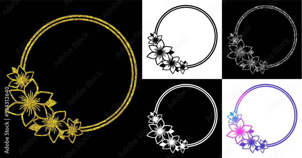 Floral Frame Vector Design, Flower Frame Design Stock Vector | Adobe Stock