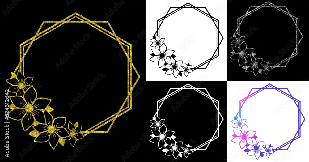 Floral Frame Vector Design, Flower Frame Design Stock Vector | Adobe Stock