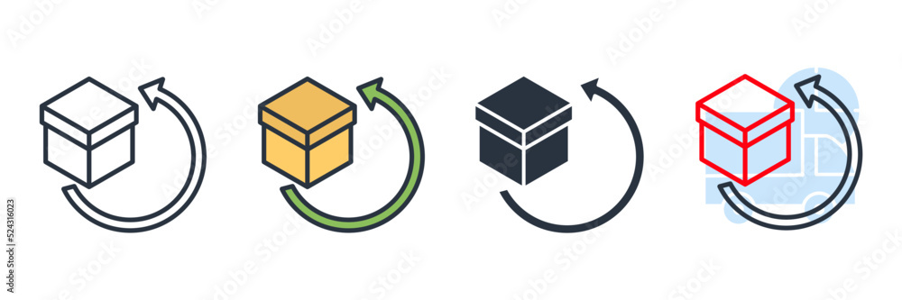 return icon logo vector illustration. Order Delivery and Reverse ...
