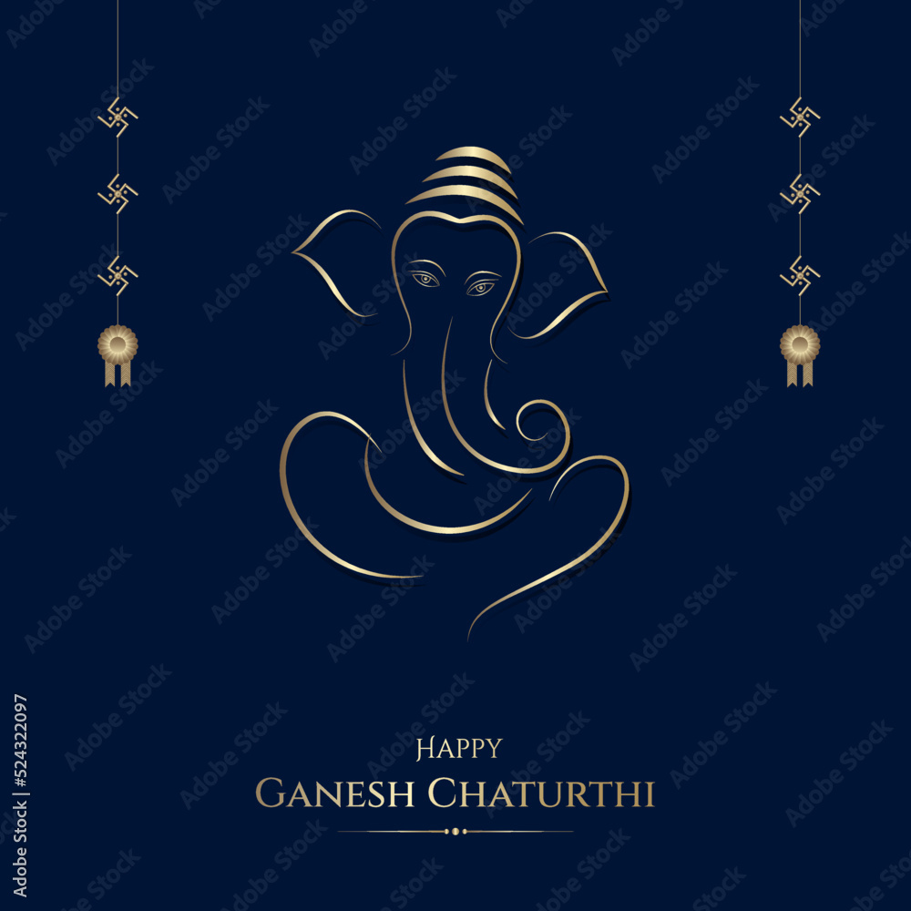 Happy Ganesh Chaturthi Social Media Post Design Stock Vector | Adobe Stock