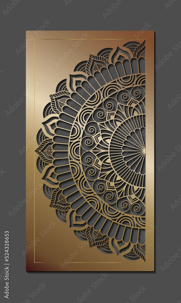 Vector Laser cut panel. Elegant, luxury ornamental mandala design in ...