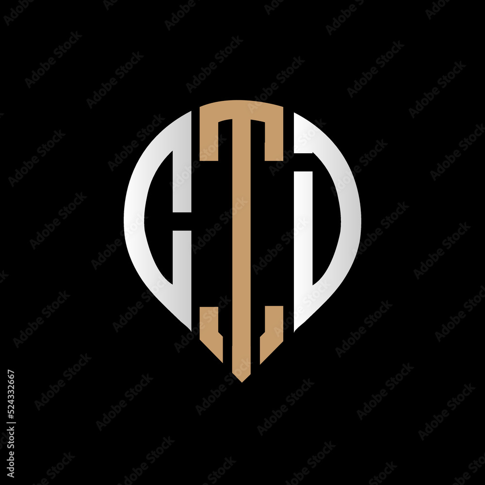 CTD logo monogram isolated on circle element design template, CTD ...