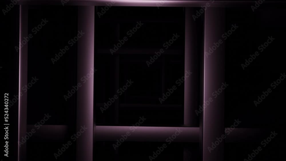 A black empty square portal. Design.A dark tunnel moving in different ...