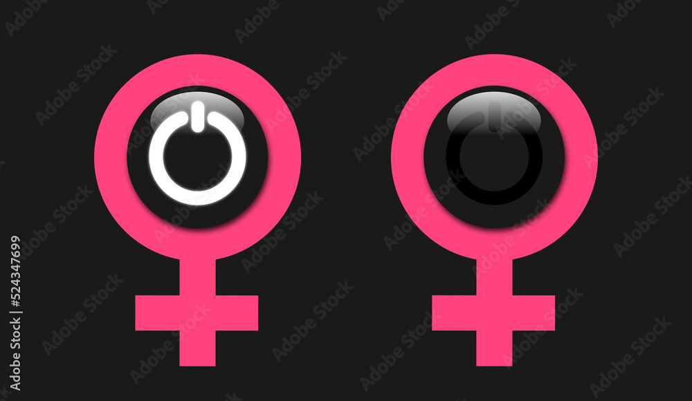 Turn on or switch off female gender symbol - metaphor of sexual arousal ...