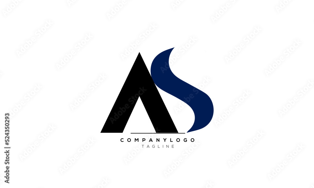 Alphabet letters Initials Monogram logo AS, AS INITIAL, AS letter Stock ...