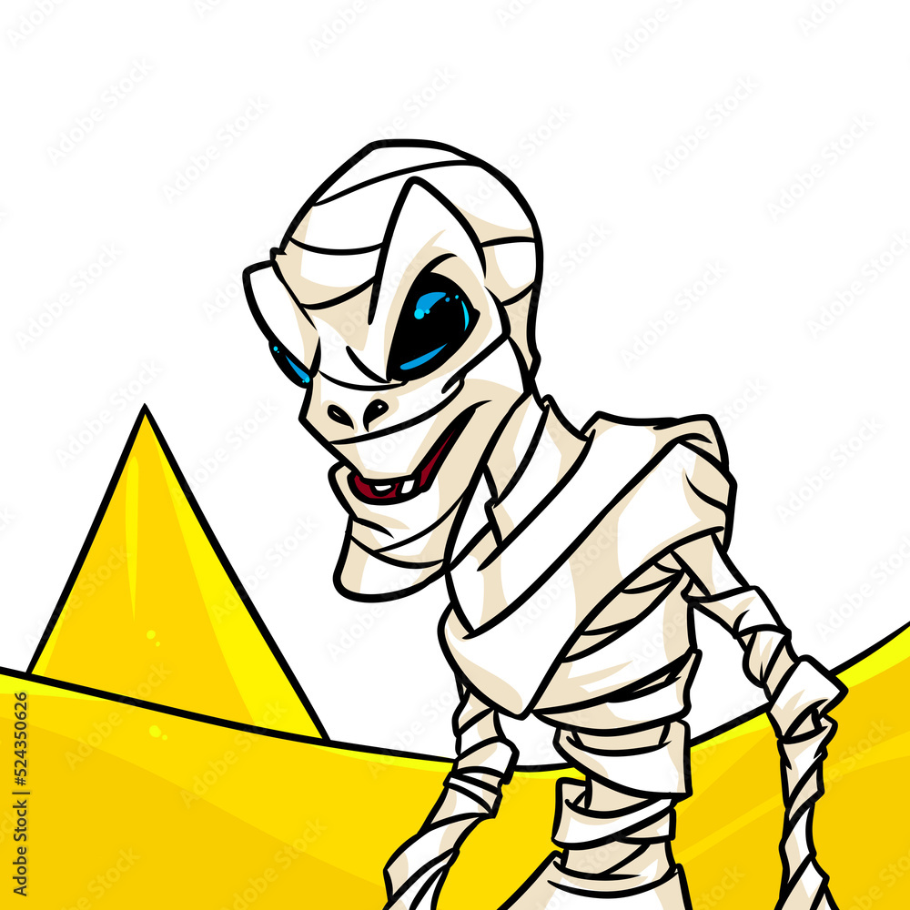 Mummy ancient egypt desert pyramid cartoon illustration Stock ...