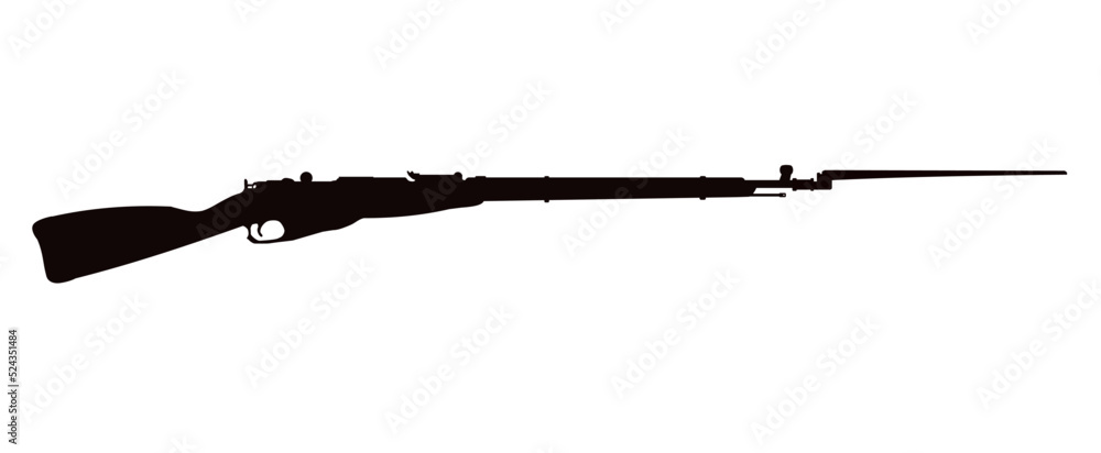 Russian Mosin rifle with a bayonet. Firearm. vector illustration Stock ...