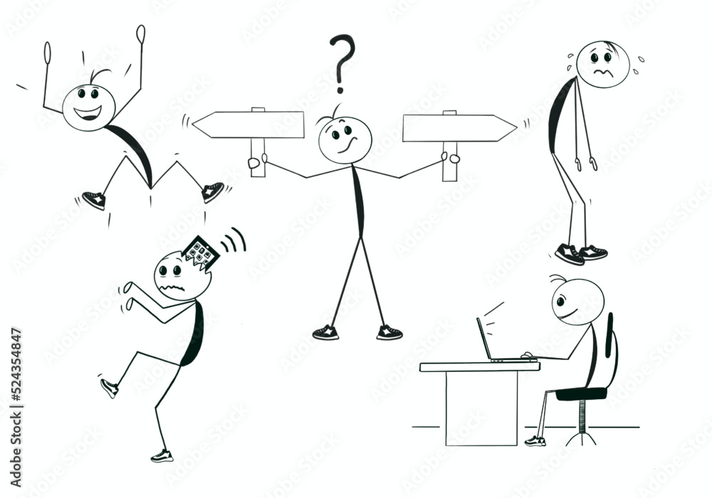 Vetor do Stock: pack de personnages expressifs, bonhomme bâton ...