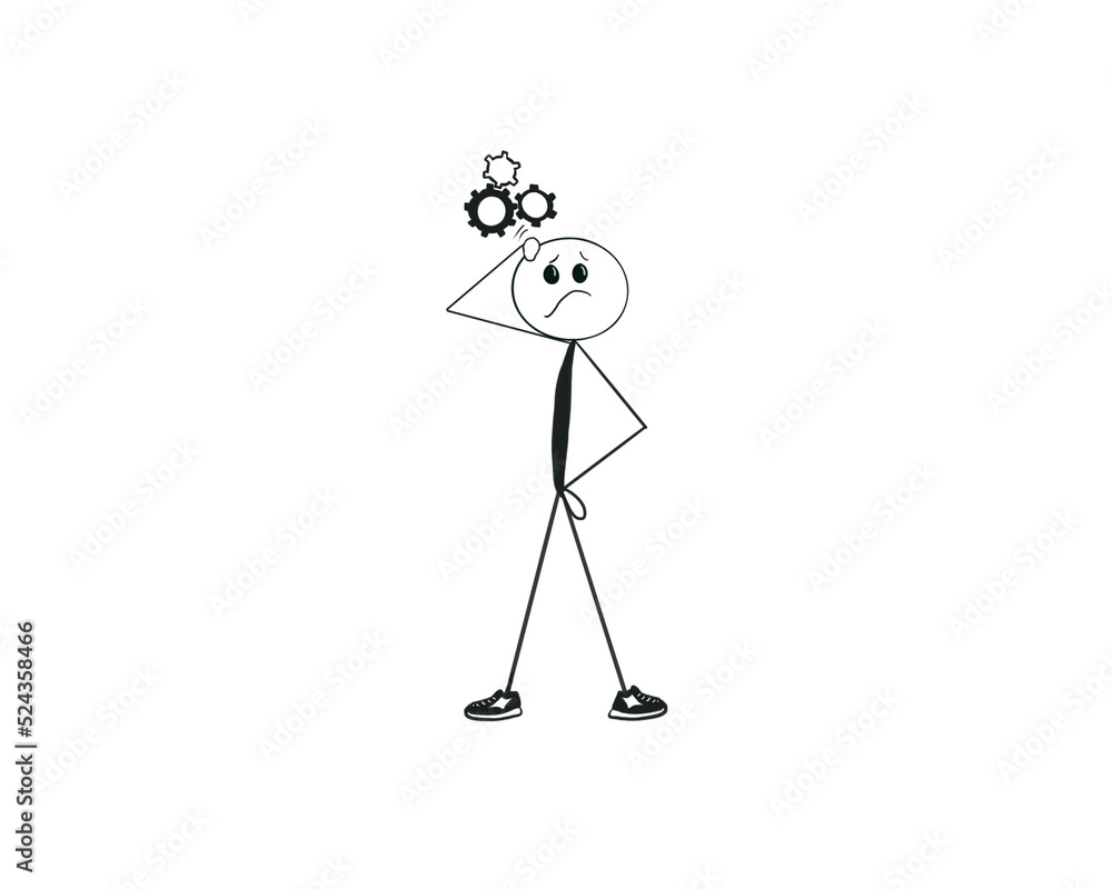 Bonhomme qui réfléchit, cherche une solution, créativité, nouvelles ... Bonhomme qui réfléchit, cherche une solution, créativité, nouvelles ...