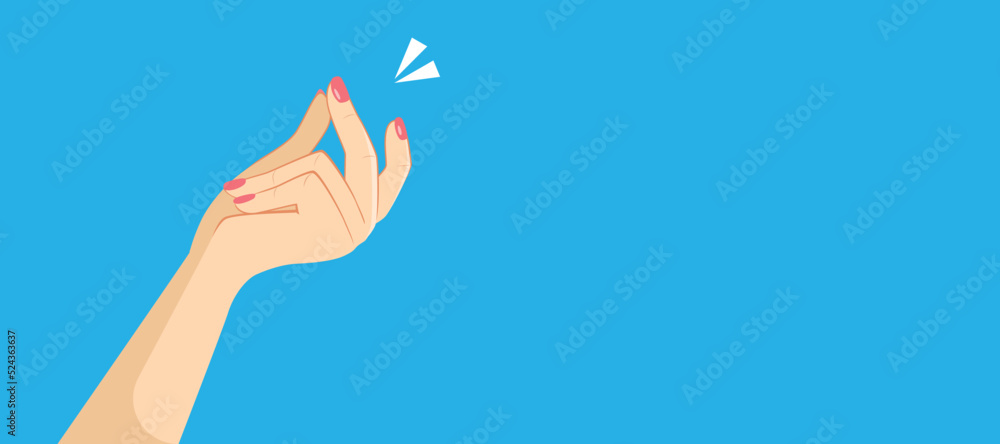 Vector illustration of female hand snapping fingers gesture Stock ...