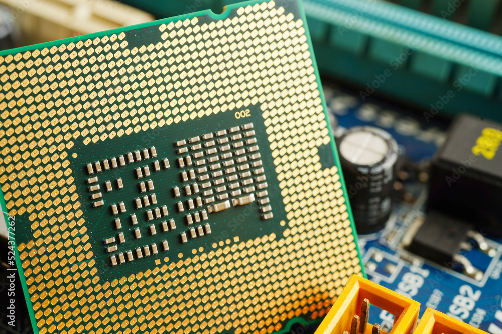 Central Processing Unit, CPU chip processor of computer mainboard ...