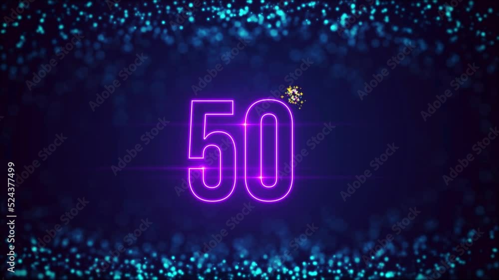 Festive Blue Purple Colorful Happy 50th Anniversary Magic Text Reveal ...