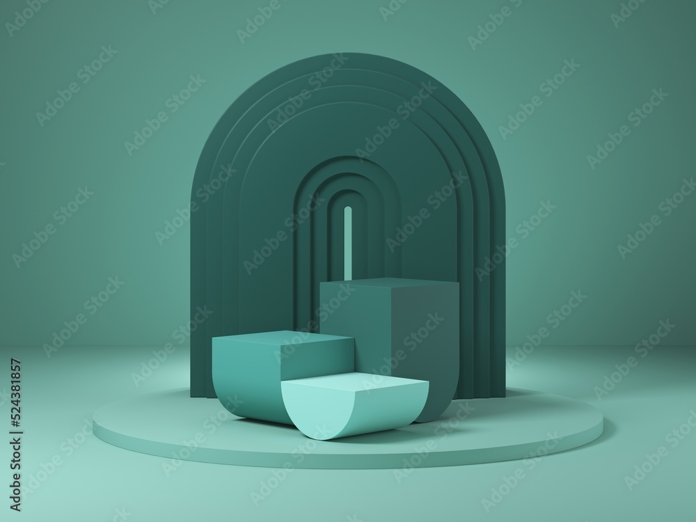 Background 3d scene with podium, minimal product display mock up scene and geometric shape ...