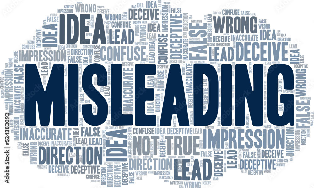 Misleading word cloud conceptual design isolated on white background ...