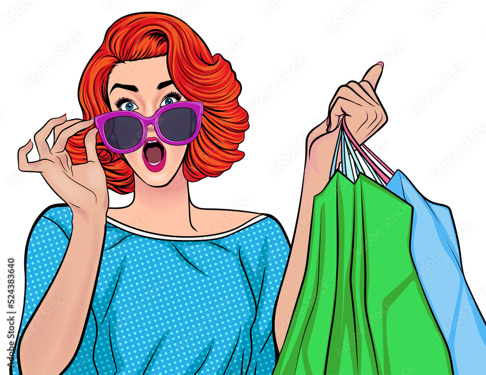 shocked and surprised face character pop art comics Stock Illustration ...