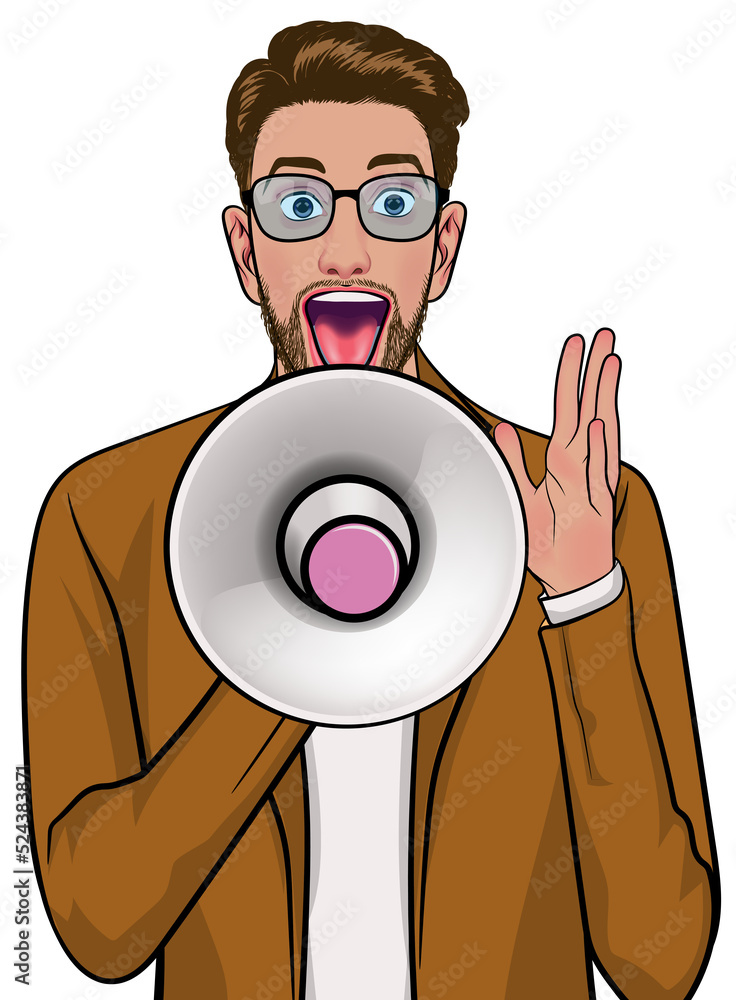 shocked and surprised face character pop art comics Stock Illustration ...