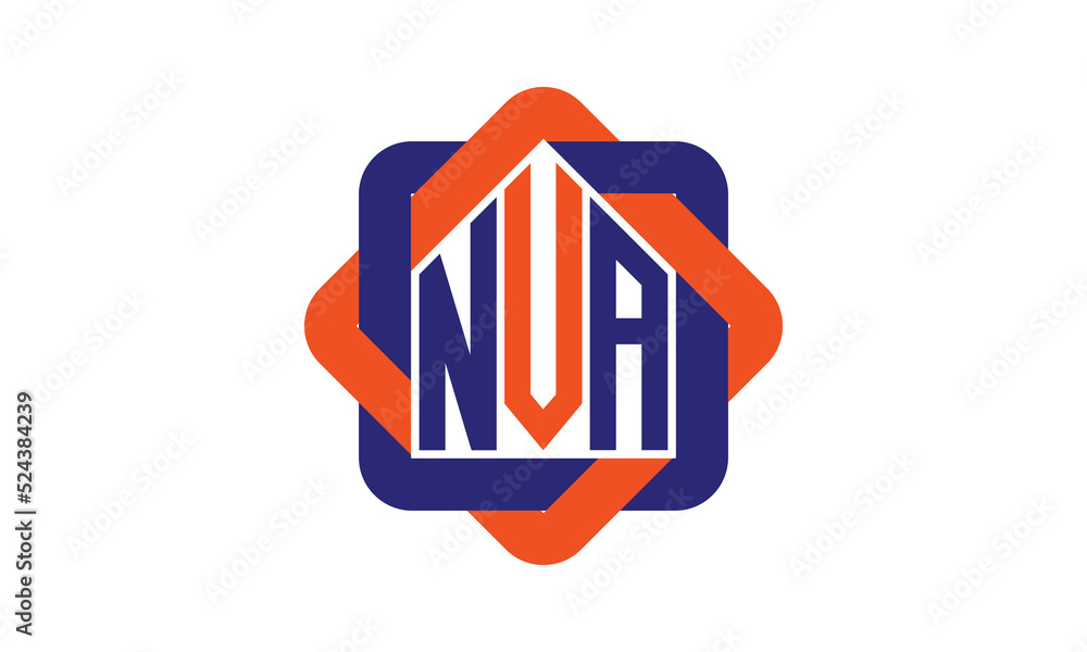 NVA three letter real estate logo with home icon logo design vector ...