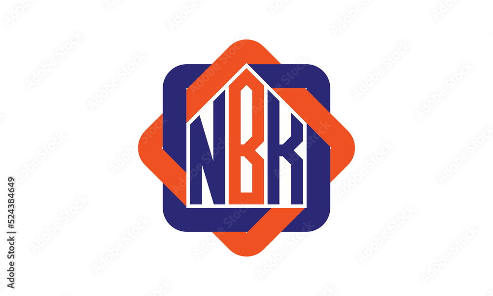 NBK three letter real estate logo with home icon logo design vector ...