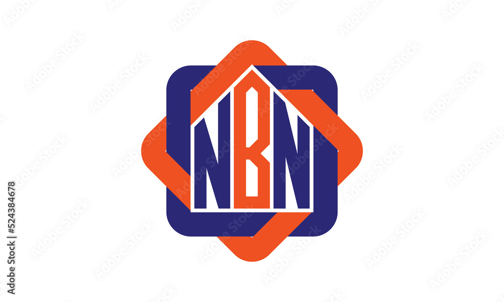 NBN three letter real estate logo with home icon logo design vector ...
