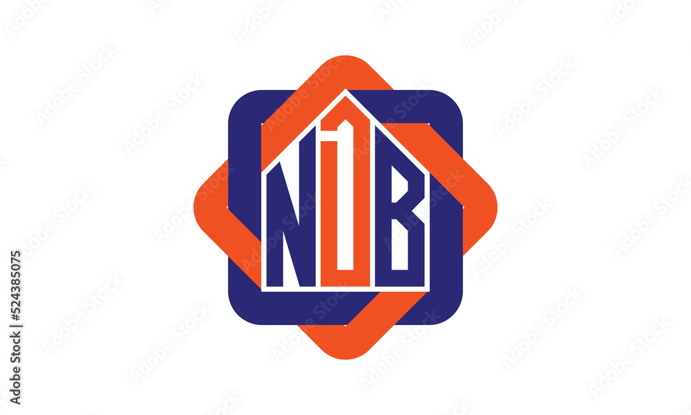 NDB three letter real estate logo with home icon logo design vector ...