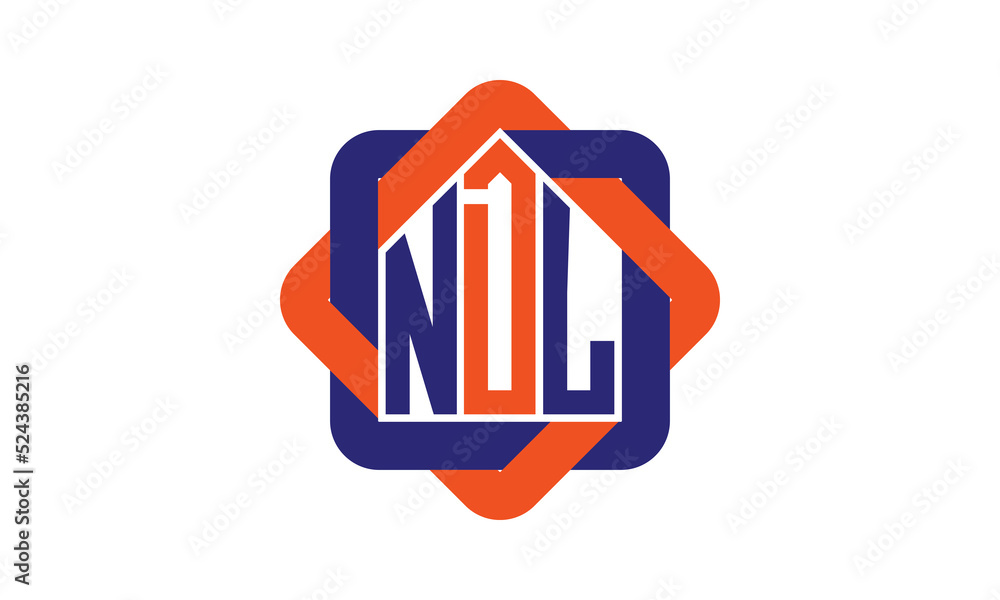 NDL three letter real estate logo with home icon logo design vector ...
