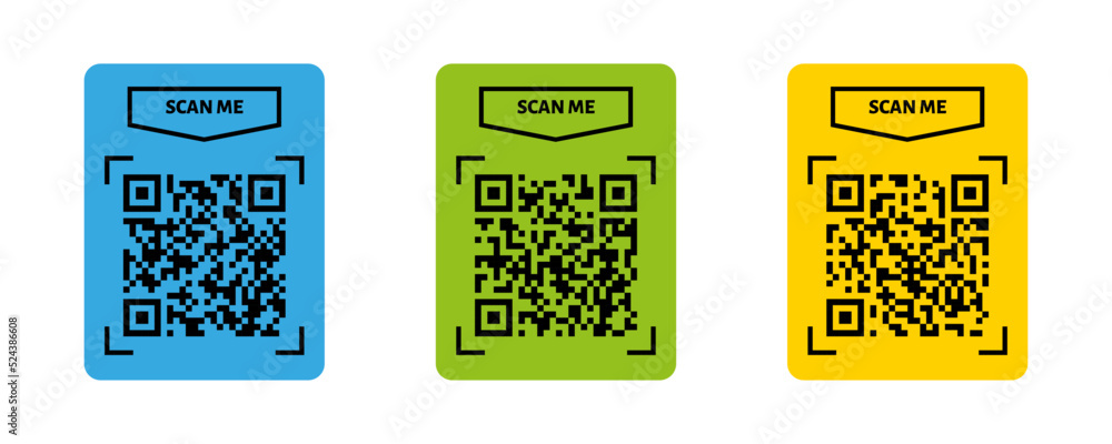 Scan me QR code design. QR code for payment, text transfer with scan me ...