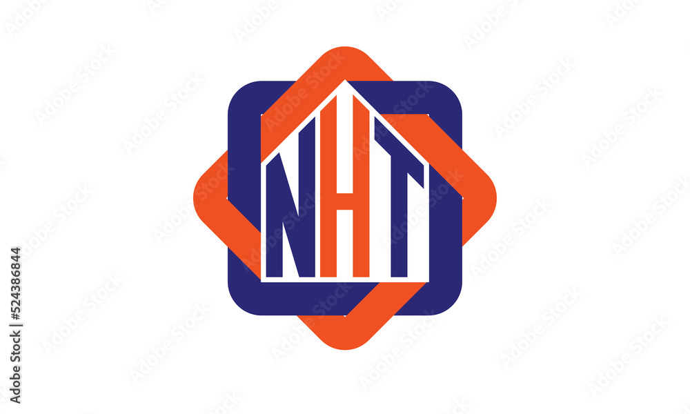 NHT three letter real estate logo with home icon logo design vector ...