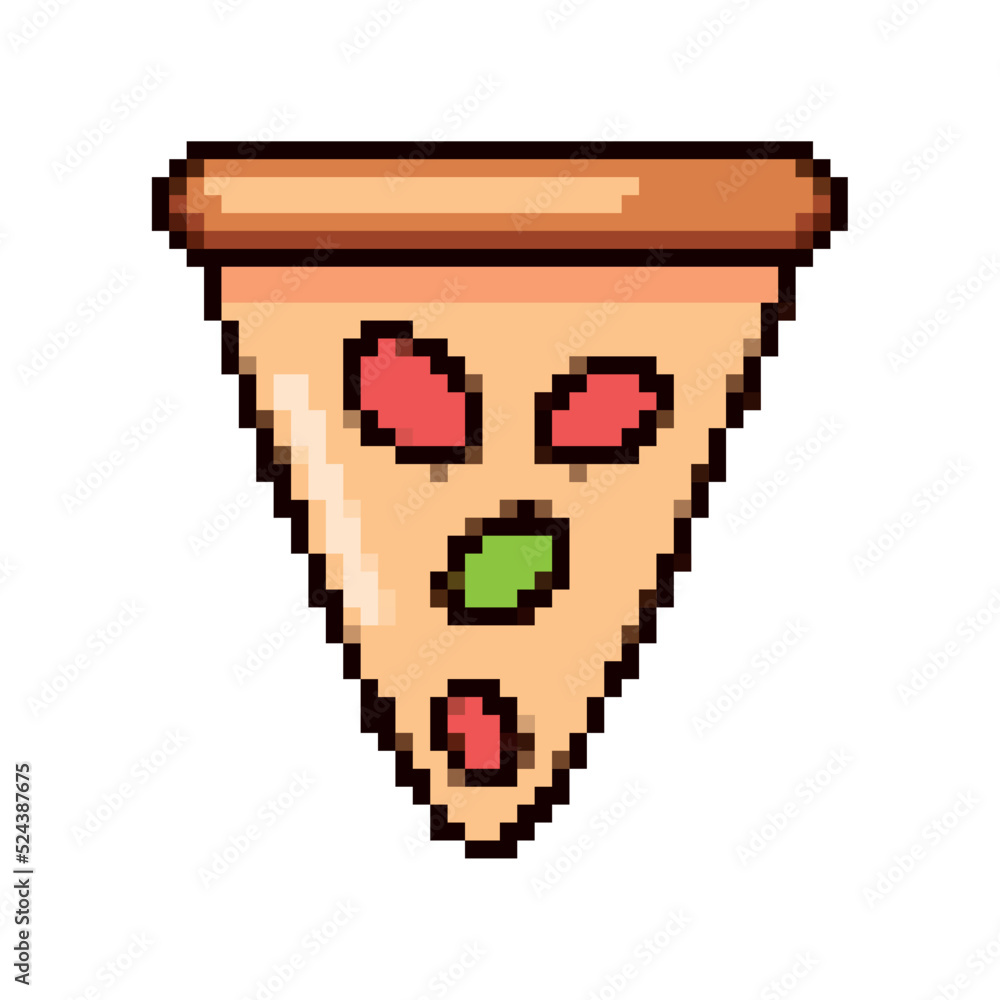 pizza pixel art Stock Vector | Adobe Stock