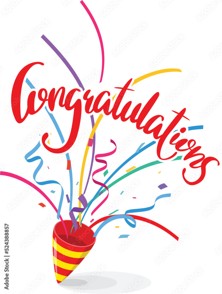 Congratulations banner , isolated on transparent background Stock ...