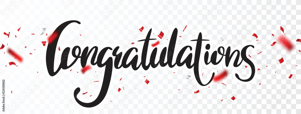 Congratulations banner , isolated on transparent background Stock ...