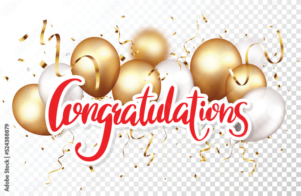 Congratulations banner , isolated on transparent background Stock ...