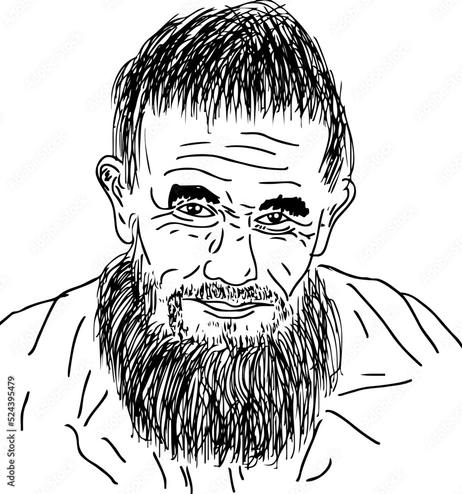 Islamic Man face sketch, Muslim man face line art vector, Emotions of ...