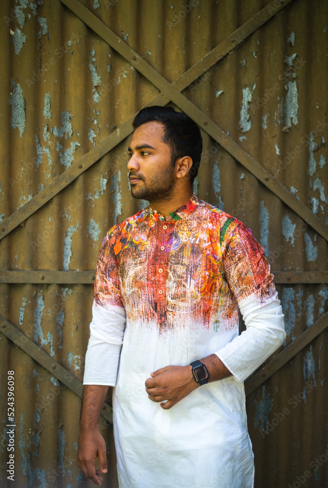 Bangladeshi young muslim boy in fashion model concept wearing ...