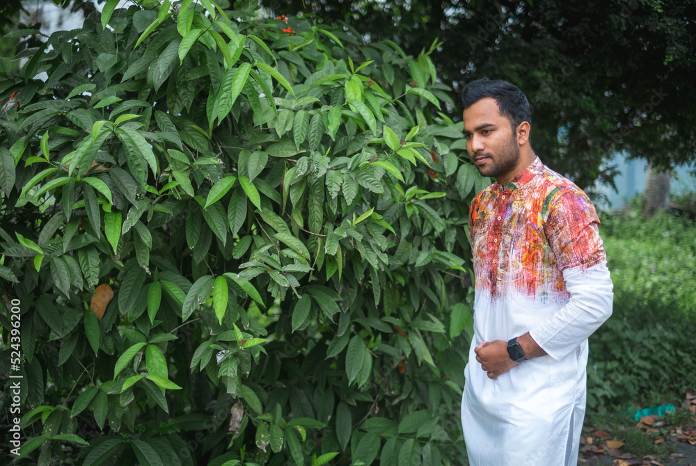 Bangladeshi young muslim boy in fashion model concept wearing ...