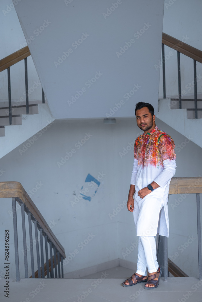 Bangladeshi young muslim boy in fashion model concept wearing ...