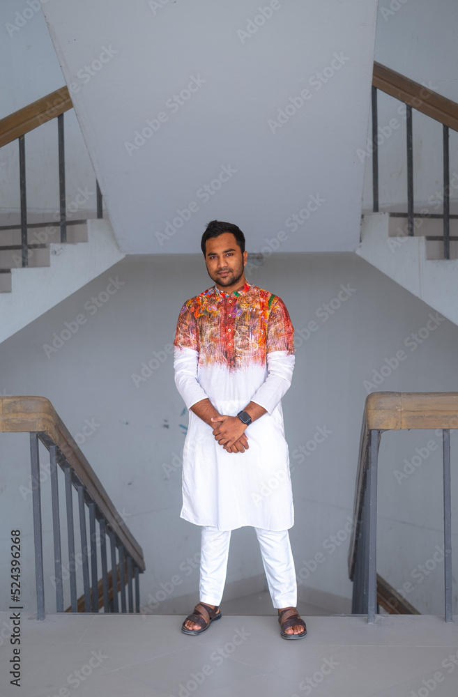 Bangladeshi young muslim boy in fashion model concept wearing ...