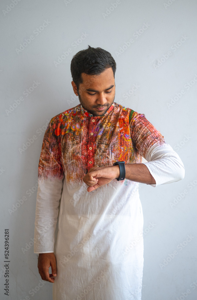 Bangladeshi young muslim boy in fashion model concept wearing ...