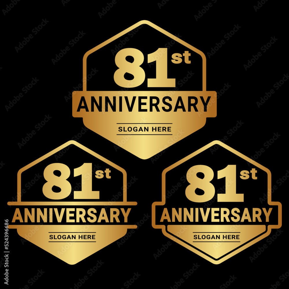81 years anniversary celebration logotype. 81st anniversary logo ...