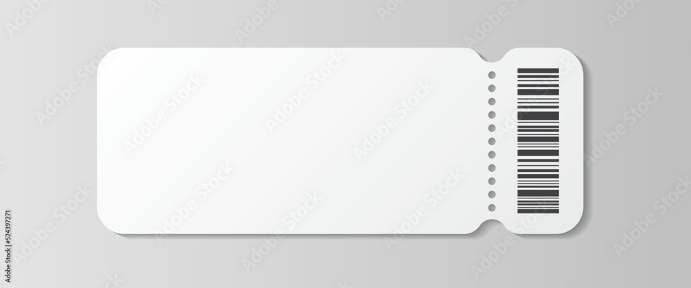 Blank ticket with barcode isolated Stock Vector | Adobe Stock