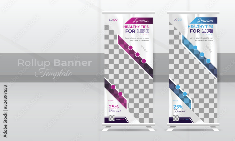 Creative medical emergency healthcare services roll up banner design ...