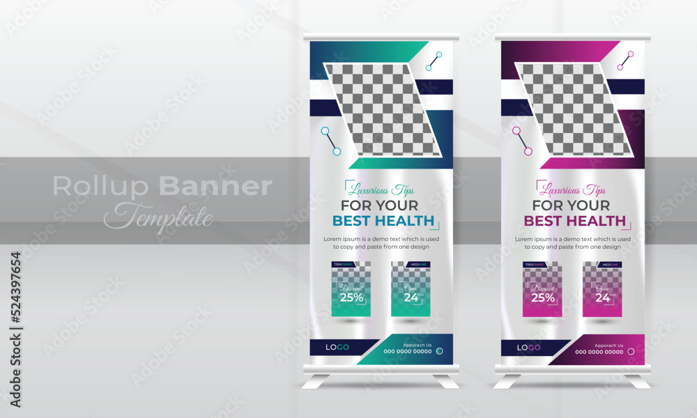 Minimalist Medical healthcare services treatment roll up banner or ...