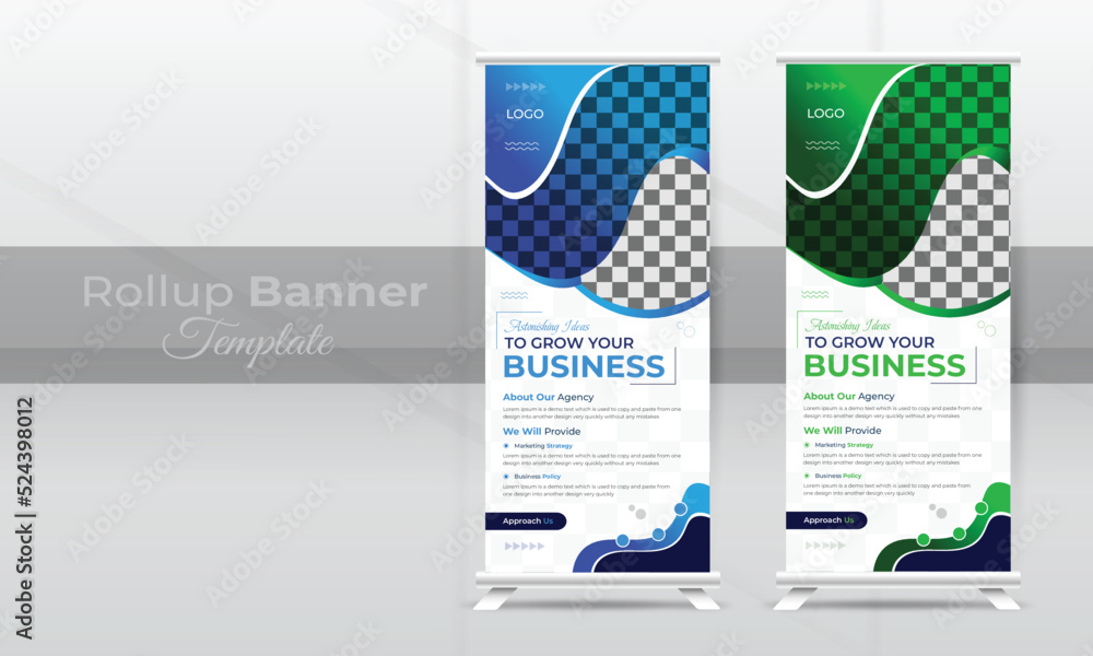 Modern corporate business conference roll up banner design or ...