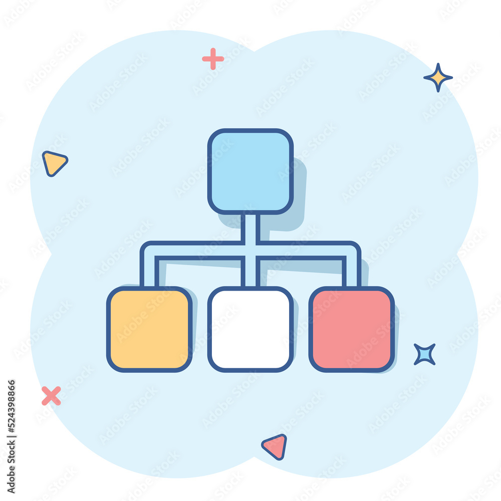 Vector cartoon structure diagram icon in comic style. Chart ...