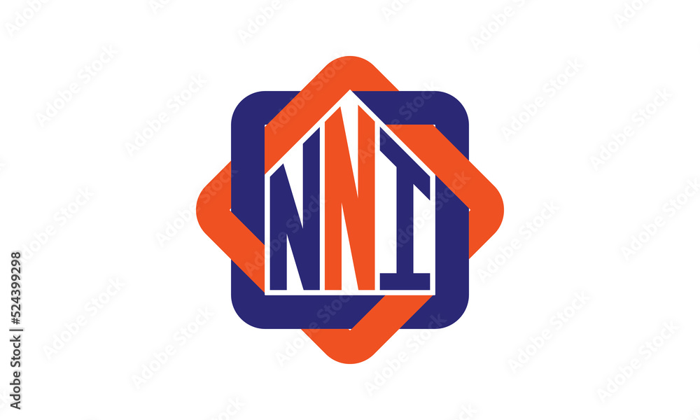 NNI three letter real estate logo with home icon logo design vector ...