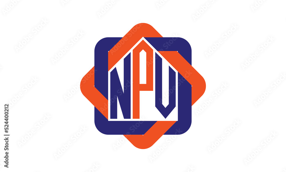 NPV three letter real estate logo with home icon logo design vector ...