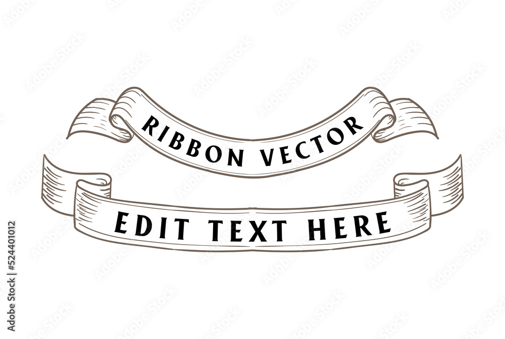 Vintage Retro Old Classic Ribbon Ornament Vector Illustration Stock ...