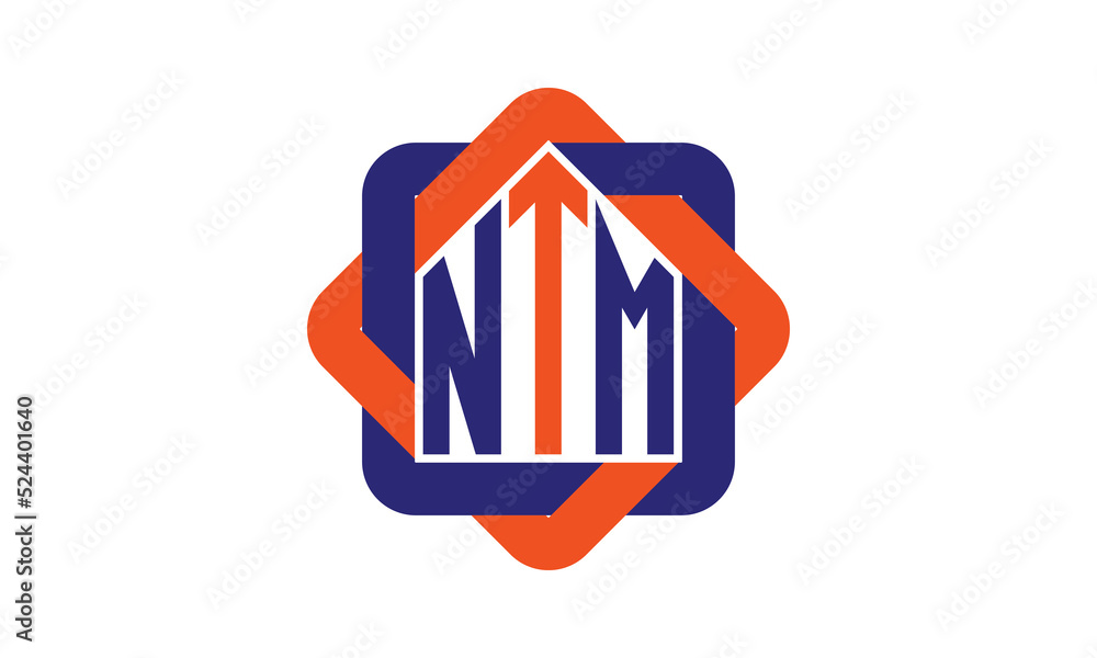 NTM three letter real estate logo with home icon logo design vector ...